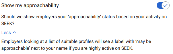 What is profile visibility and approachability? - JobStreet